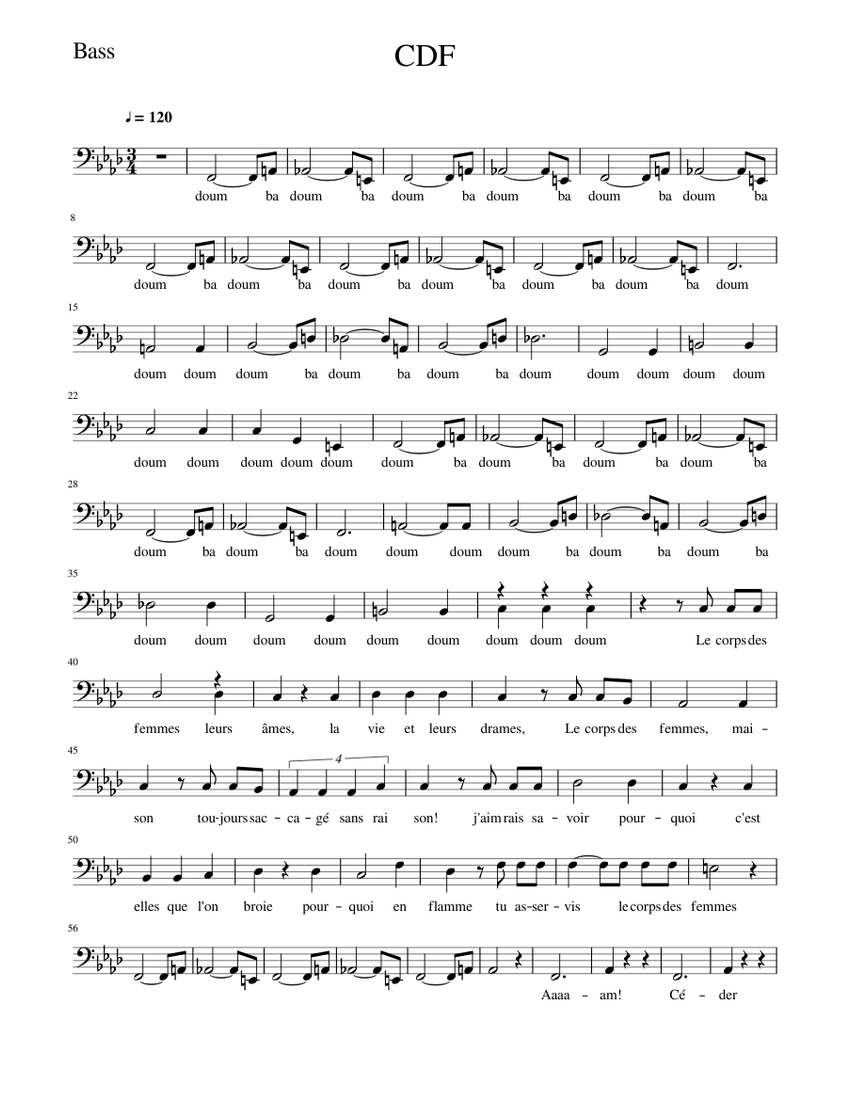 CDF bass Sheet music for Bass voice (Solo) | Musescore.com