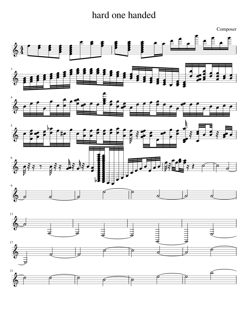 hard one handed Sheet music for Piano (Solo) | Musescore.com