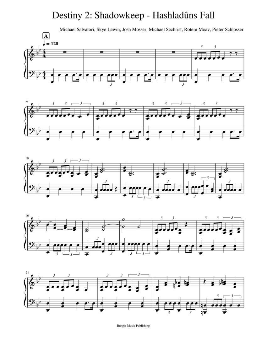 Destiny 2: Shadowkeep - Hashladûn's Fall Sheet music for Piano (Solo ...