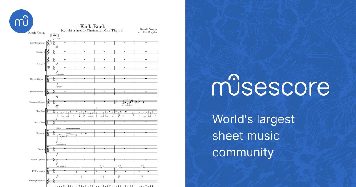 KICK BACK – Kenshi Yonezu (米津 玄師) Sheet music for Organ, Saxophone ...