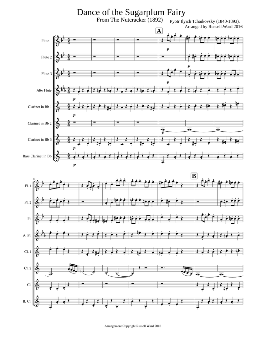 Dance of the Sugarplum Fairy from the Nutcracker Suite Sheet Music for ...