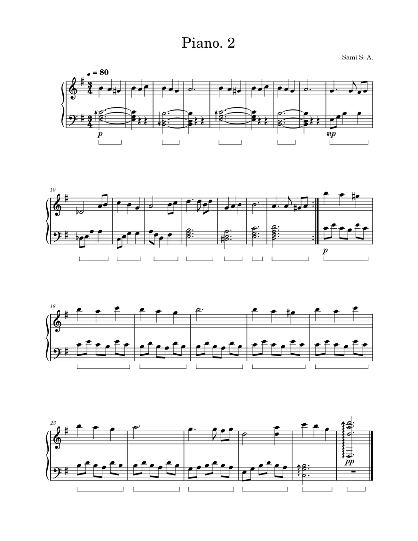 Piano. 2 Sheet music for Piano (Solo) Easy | Musescore.com