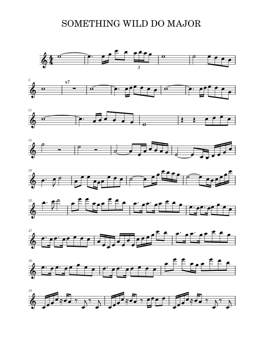 Something Wild SOMTHING WILD Sheet Music for Piano (Solo) Easy ...