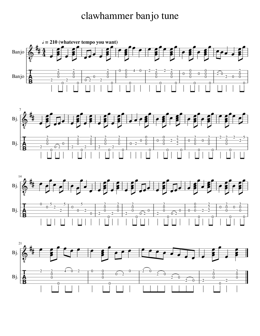 Clawhammer banjo tablature store