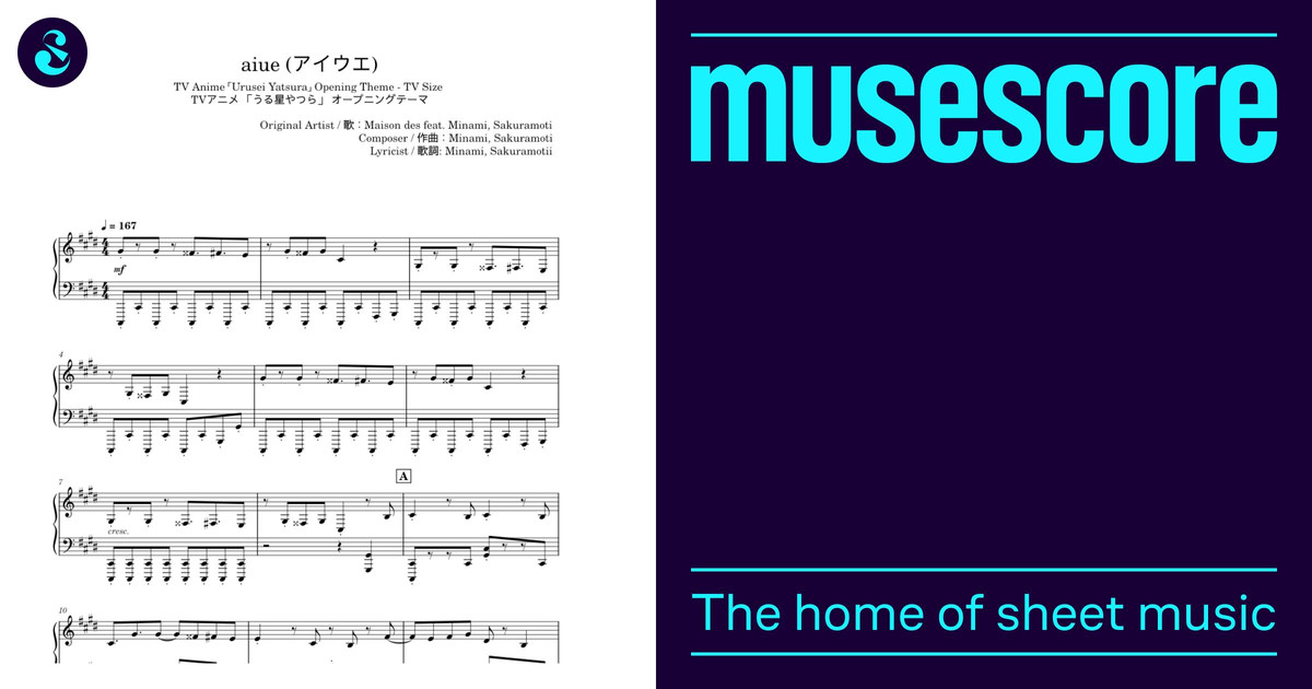 Aiue feat. Minami, SAKURAmoti - MAISONdes Sheet music for Piano (Solo ...