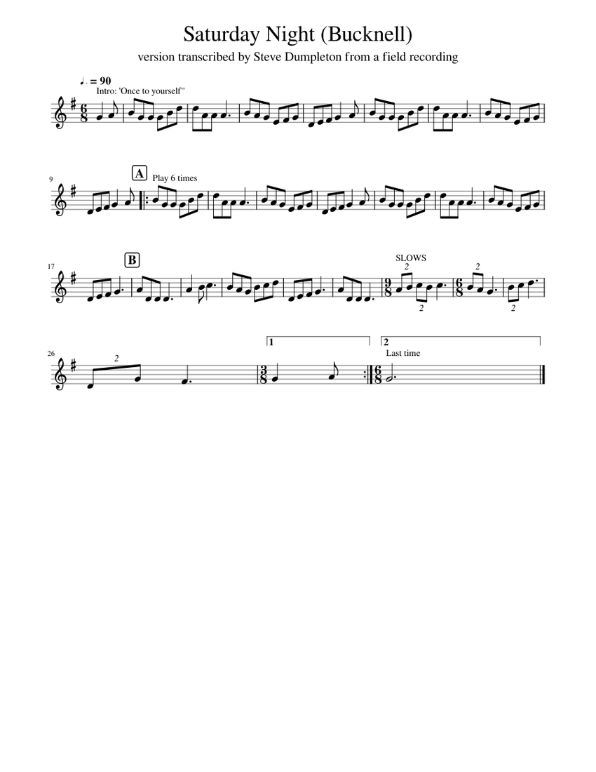 Saturday Night (Bucknell) Sheet music for Piano (Solo) Easy | Musescore.com