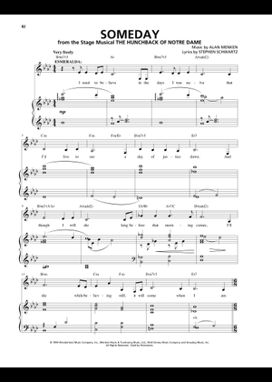 SOMEDAY from Walt Disney's The Hunchback of Notre Dame Sheet Music for ...