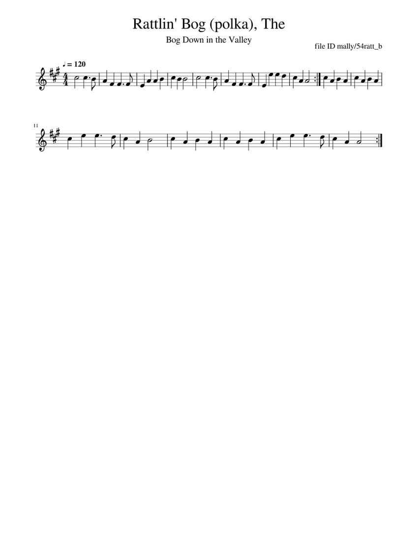 The Rattlin' Bog (polka) Sheet music for Piano (Solo) Easy | Musescore.com