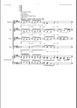 Music, when soft voices die - Charles Hubert Hastings Parry Sheet music ...