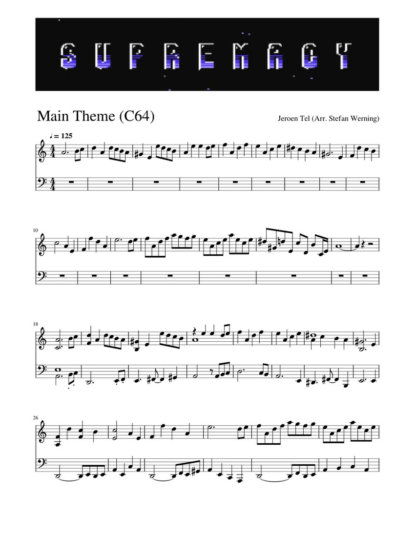 Supremacy (C64) - Main Theme for Piano Sheet Music for Piano (Solo ...