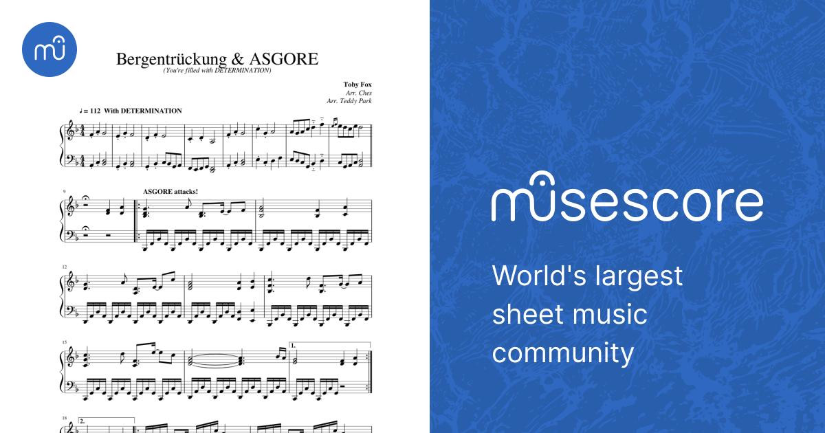 Undertale Piano - Bergentrückung/ASGORE Sheet Music for Piano (Solo ...