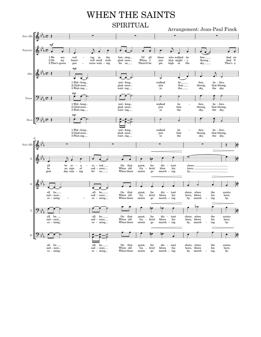 When the saints go marching in – Misc Traditional Sheet Music for ...