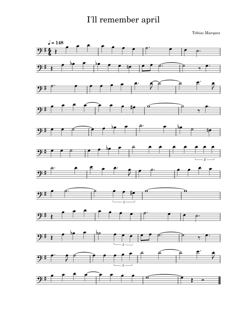I'll Remember April – Gene De Paul I'll remember april trombone solo ...