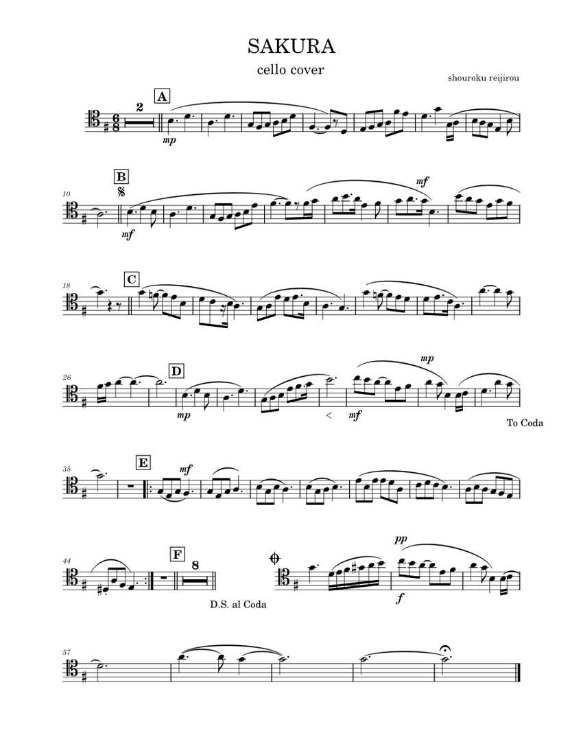 SAKURA Sheet Music for Piano (Solo) Easy | MuseScore.com