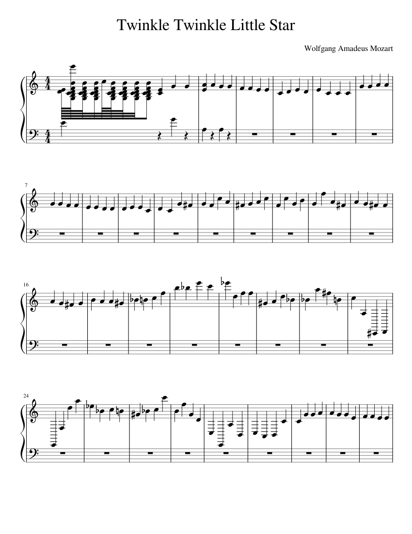 Twinkle Twinkle Little Star Sheet music for Piano (Solo) Easy ...
