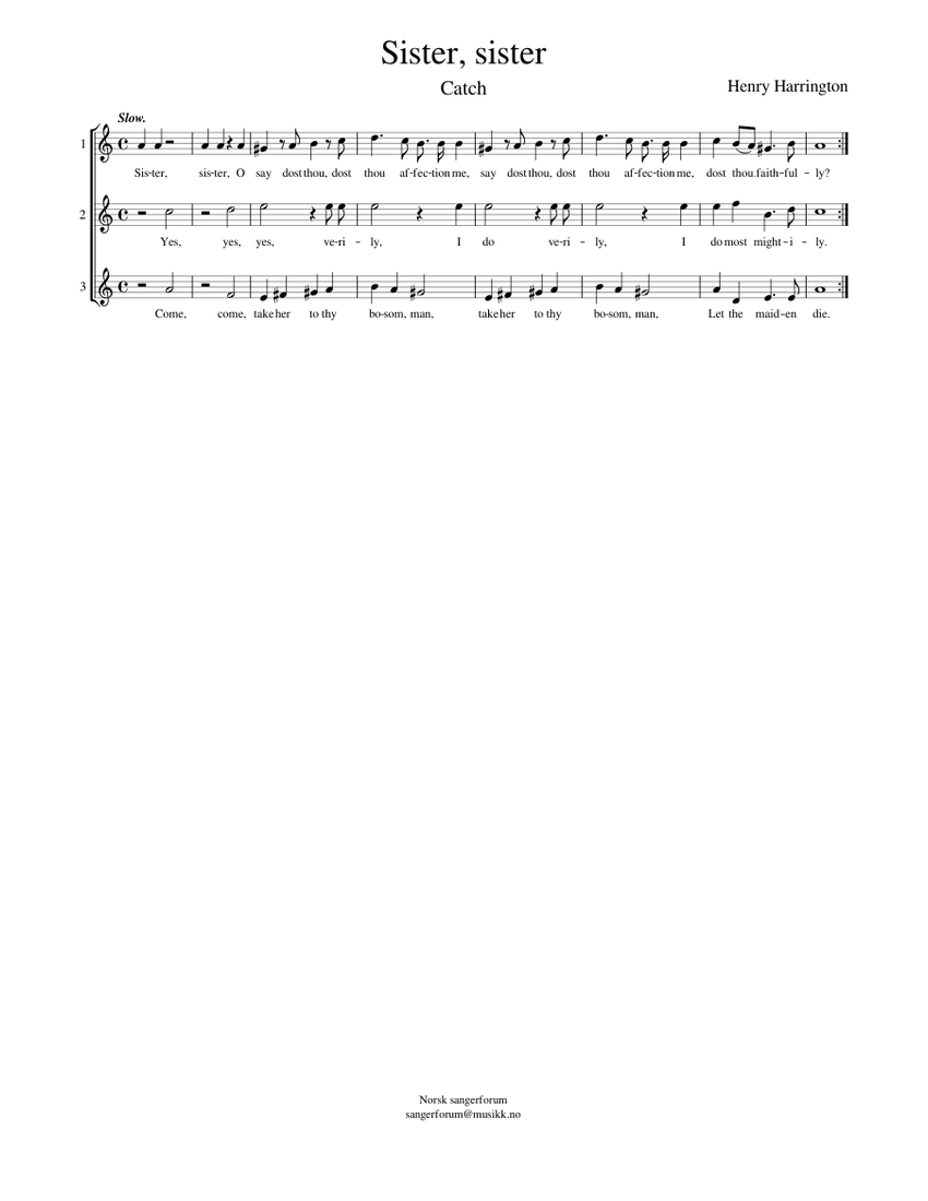 Sister, sister Sheet music for Vocals (Choral) | Musescore.com