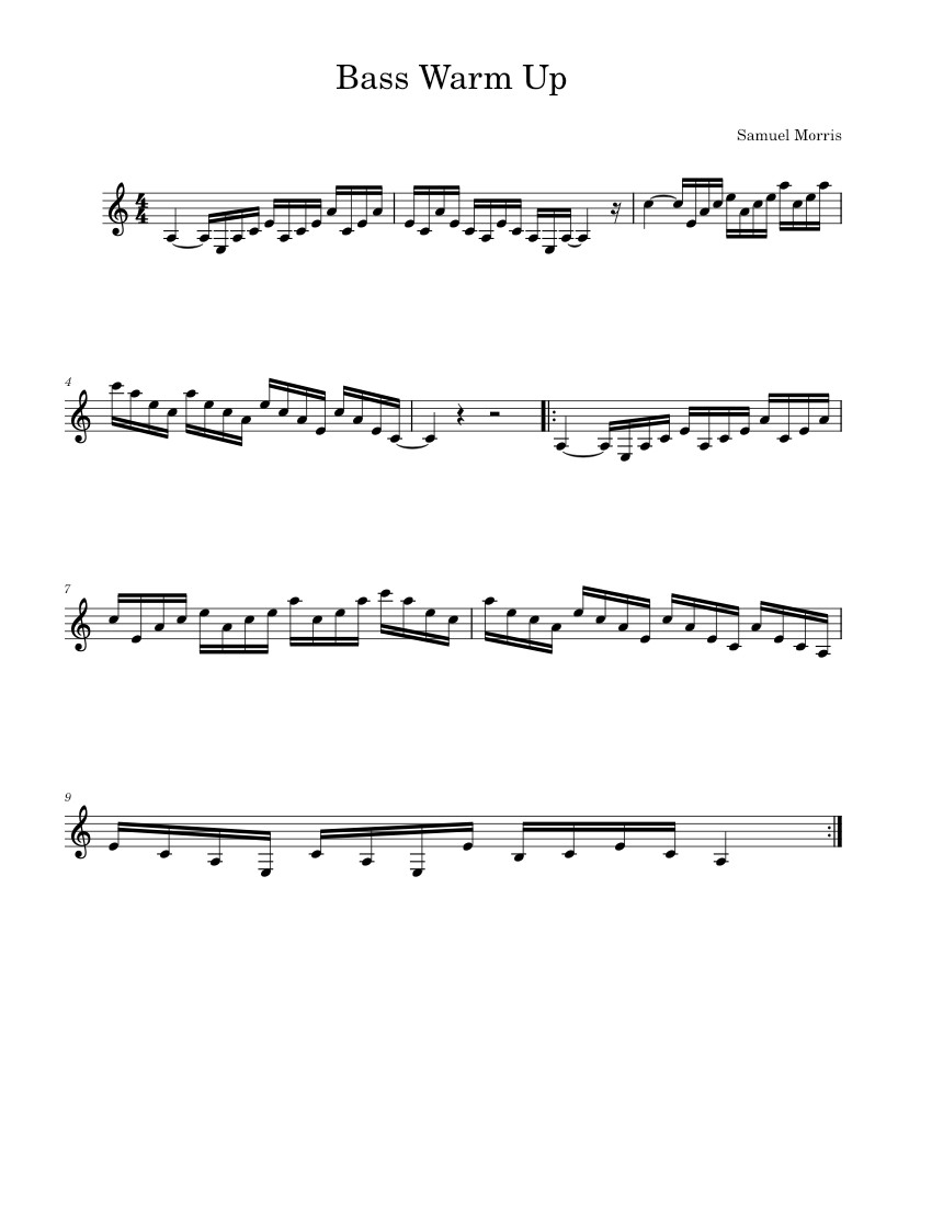 Bass_Warm_Up Sheet music for Clarinet bass (Solo) | Musescore.com