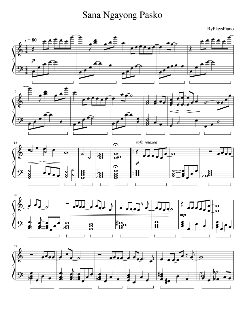 Sana Ngayong Pasko - Ariel Rivera Sheet Music for Piano (Solo) | MuseScore.com