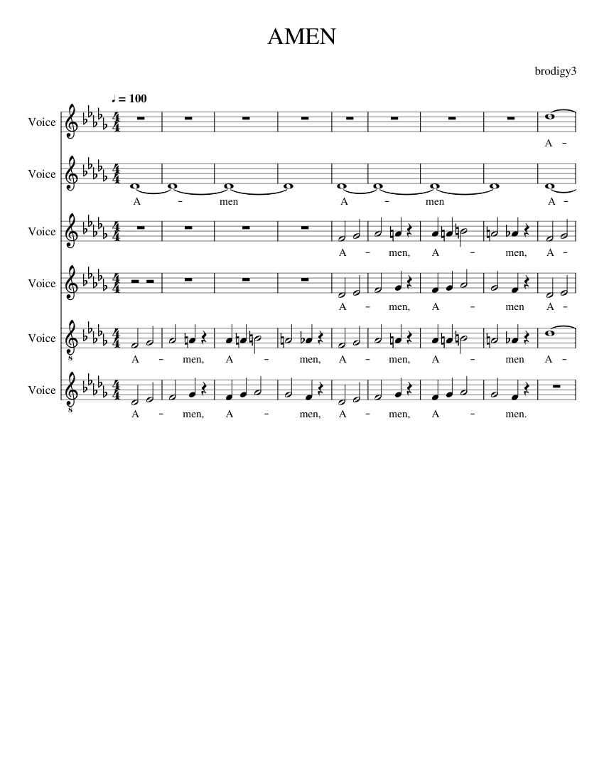AMEN Sheet music for Vocals (Choral) | Musescore.com
