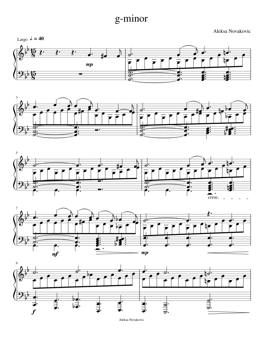 G minor Sheet music for Piano (Solo) | Musescore.com