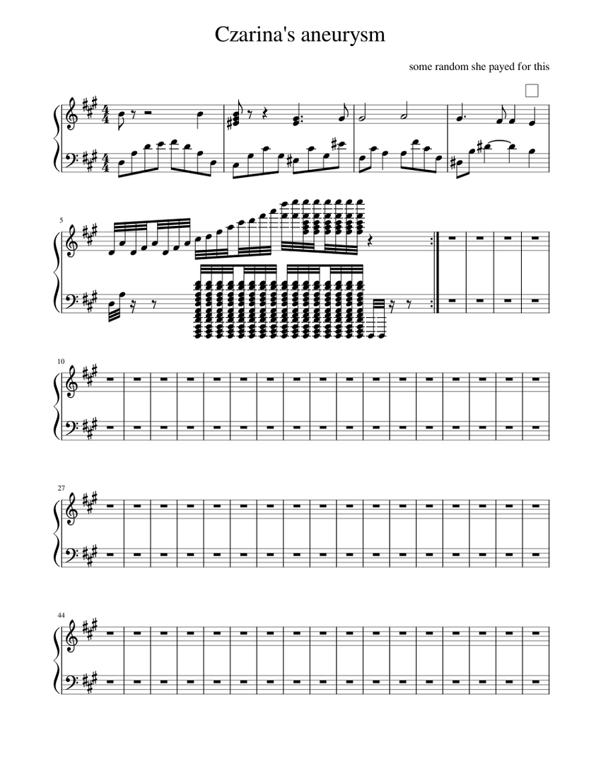 Czarina.g's score Sheet music for Piano (Solo) | Musescore.com