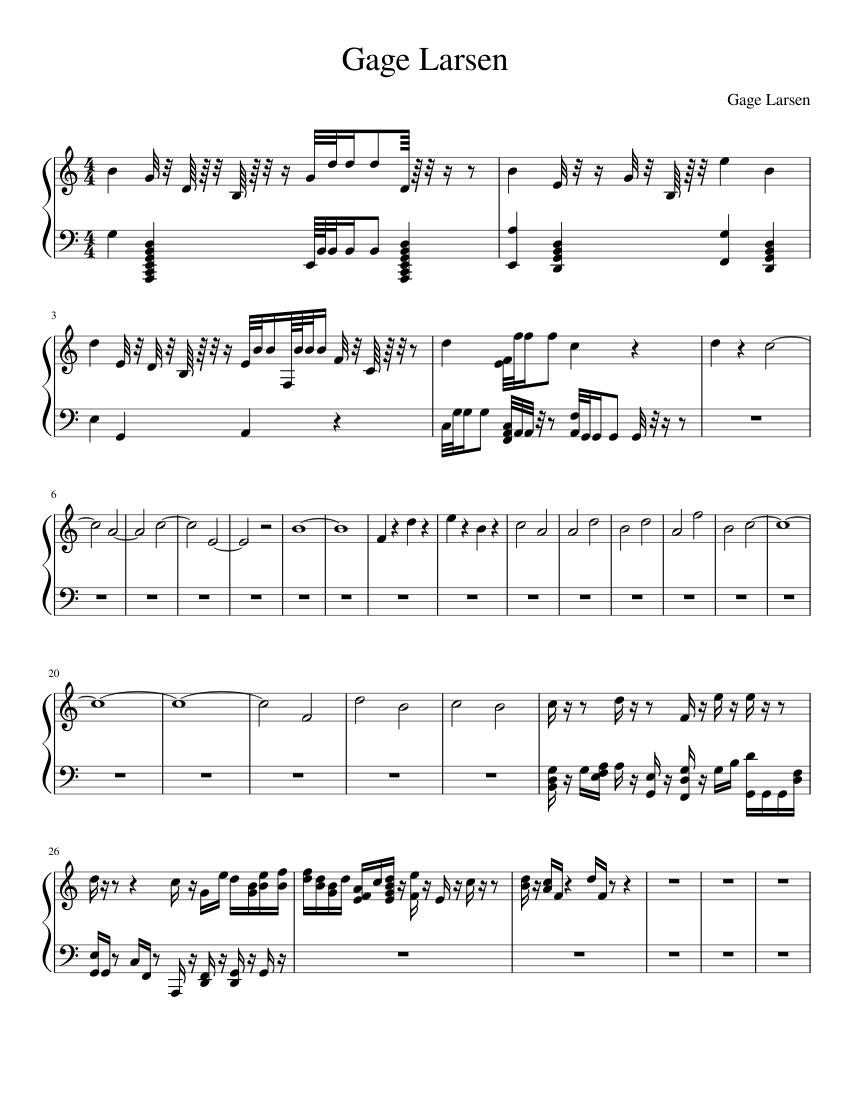 Gage Larsen Sheet music for Piano (Solo) Easy | Musescore.com