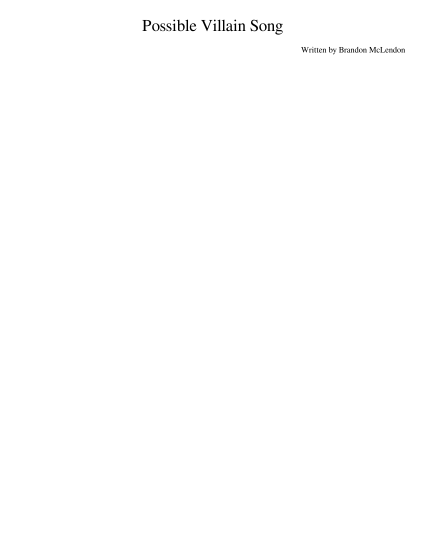 Possible Villain Song Sheet Music for Trombone, Bass voice, Vocals ...