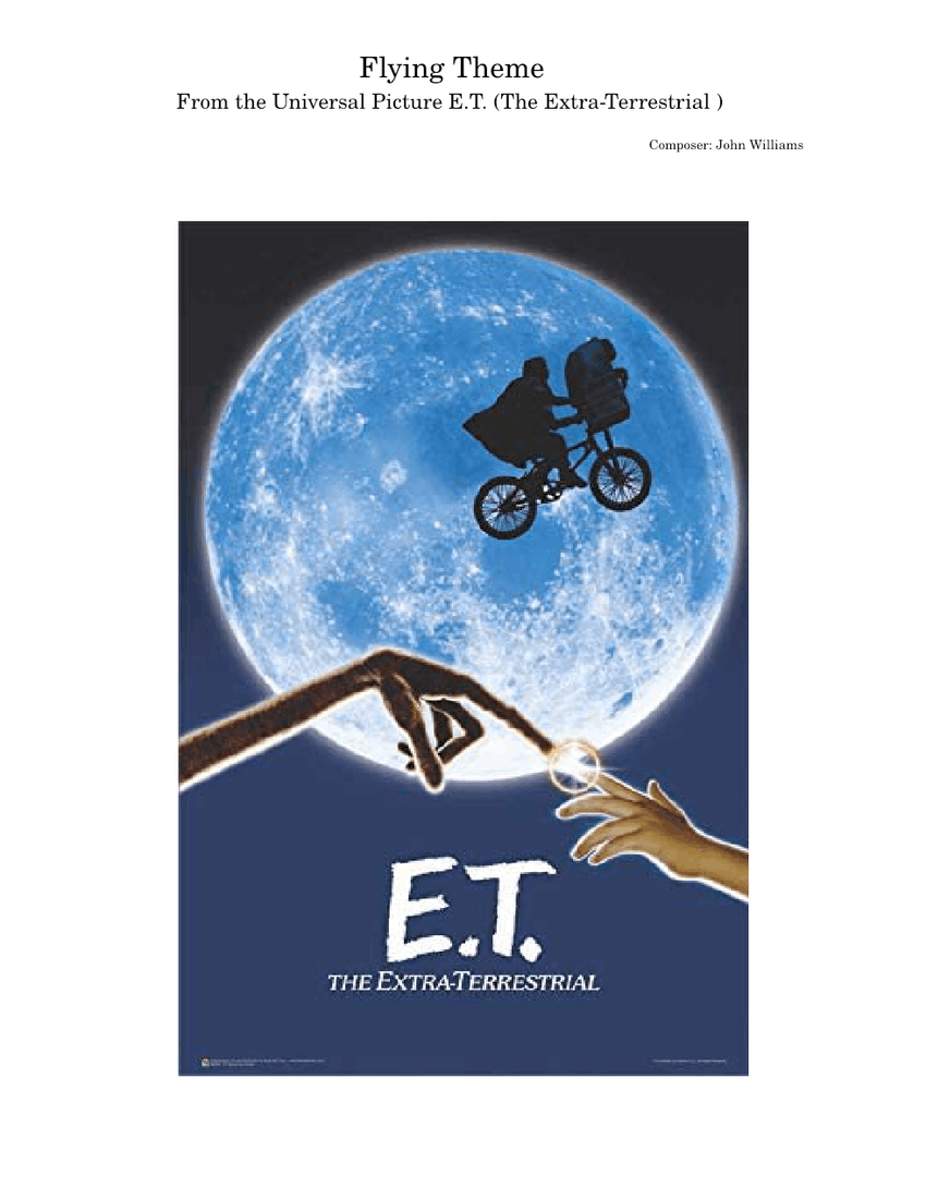 Flying Theme (From E.T.)– John Williams Sheet Music for Piano, Trombone ...