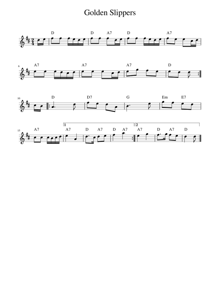 Golden Slippers Sheet music for Piano (Solo) | Musescore.com