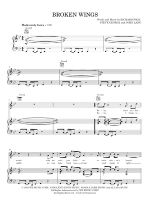 Broken Wings - Mr. Mister Sheet Music for Piano (Piano Duo) | MuseScore.com