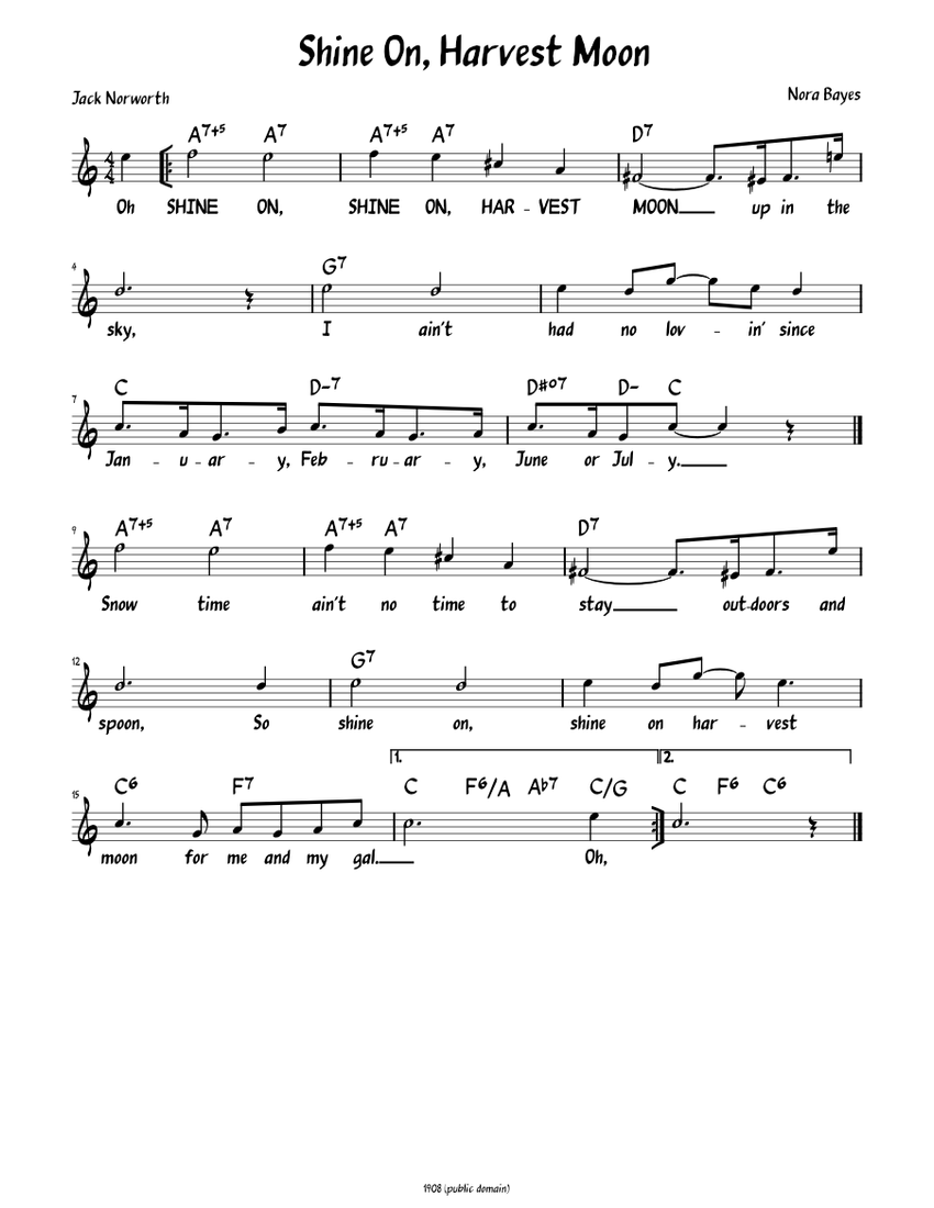 Exciting Shine On Harvest Moon Lyrics Images
