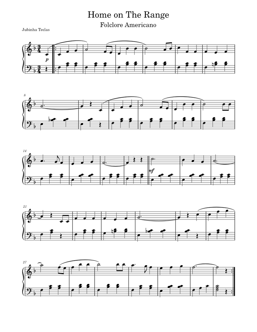 Home on the Range – Cowboy Ballad - piano tutorial