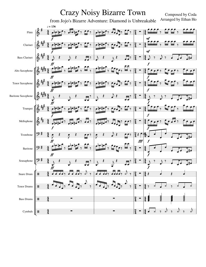 Crazy Noisy Bizarre Town Sheet Music for Trombone, Tuba, Flute ...