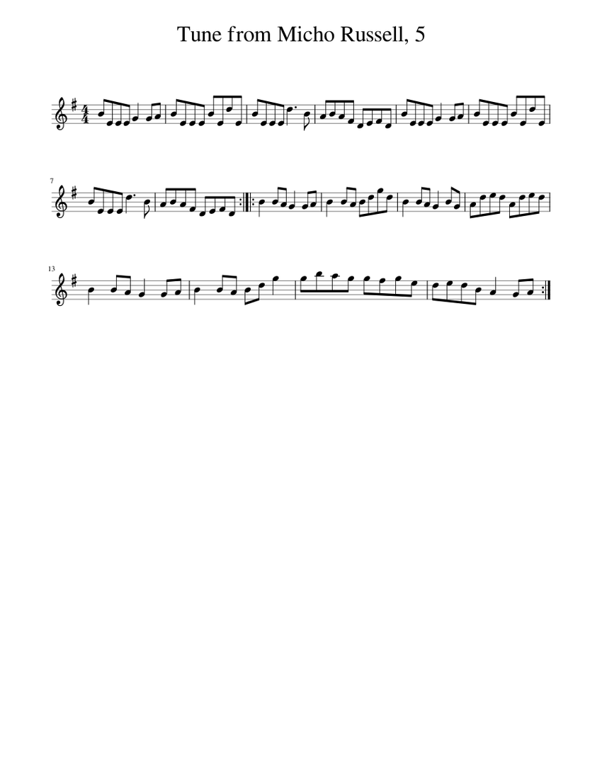 Tune from Micho Russell, 5 Sheet music for Piano (Solo) | Musescore.com
