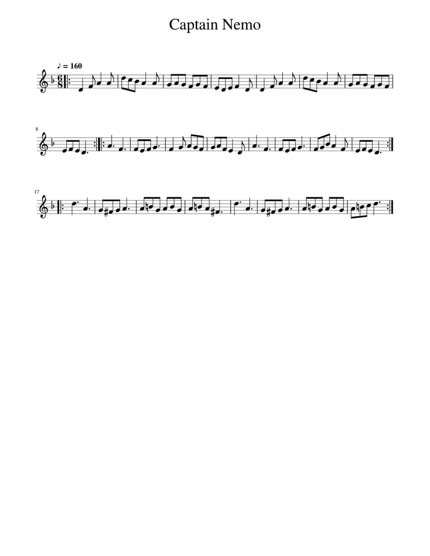 Captain Nemo Sheet music for Piano (Solo) Easy | Musescore.com
