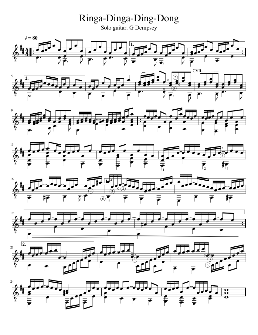 Ringa-Dinga-Ding-Dong - piano tutorial