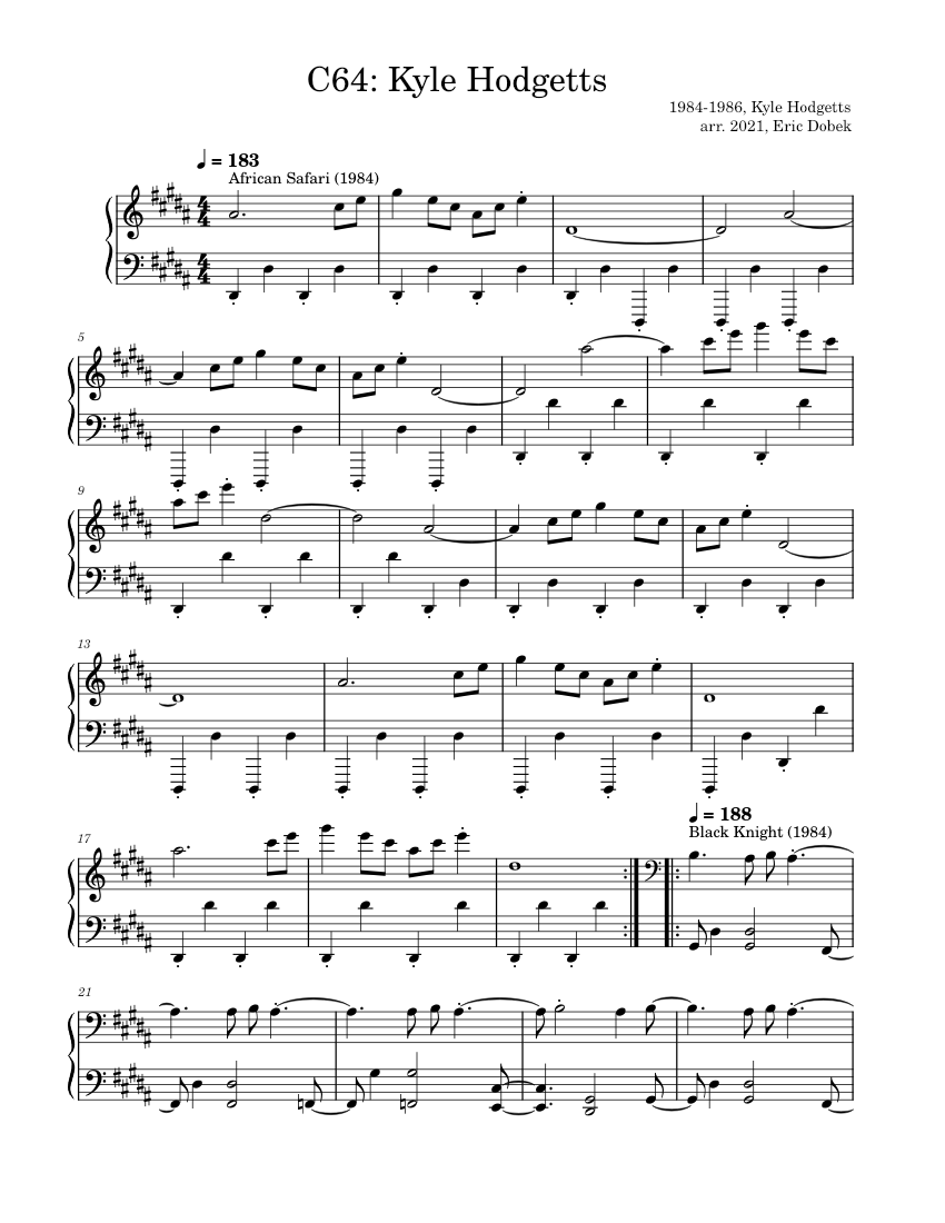 C64: Kyle Hodgetts Sheet music for Piano (Solo) | Musescore.com
