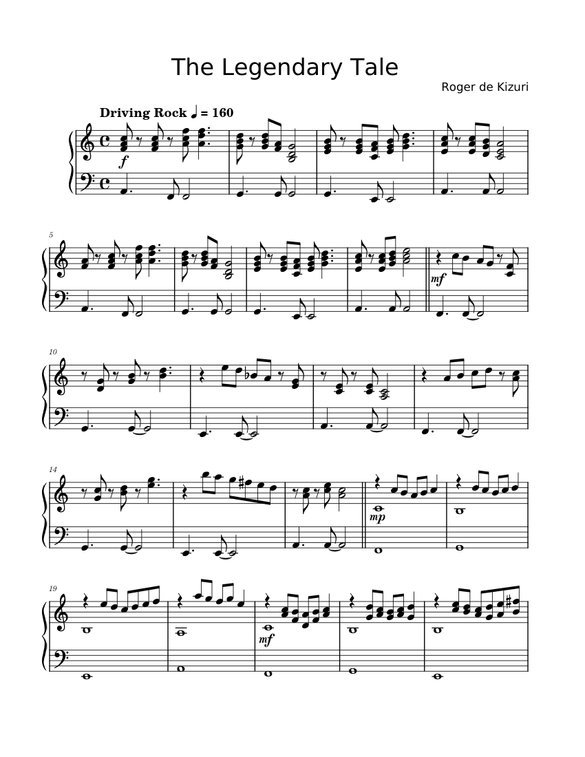The Legendary Tale Sheet music for Piano (Solo) | Musescore.com