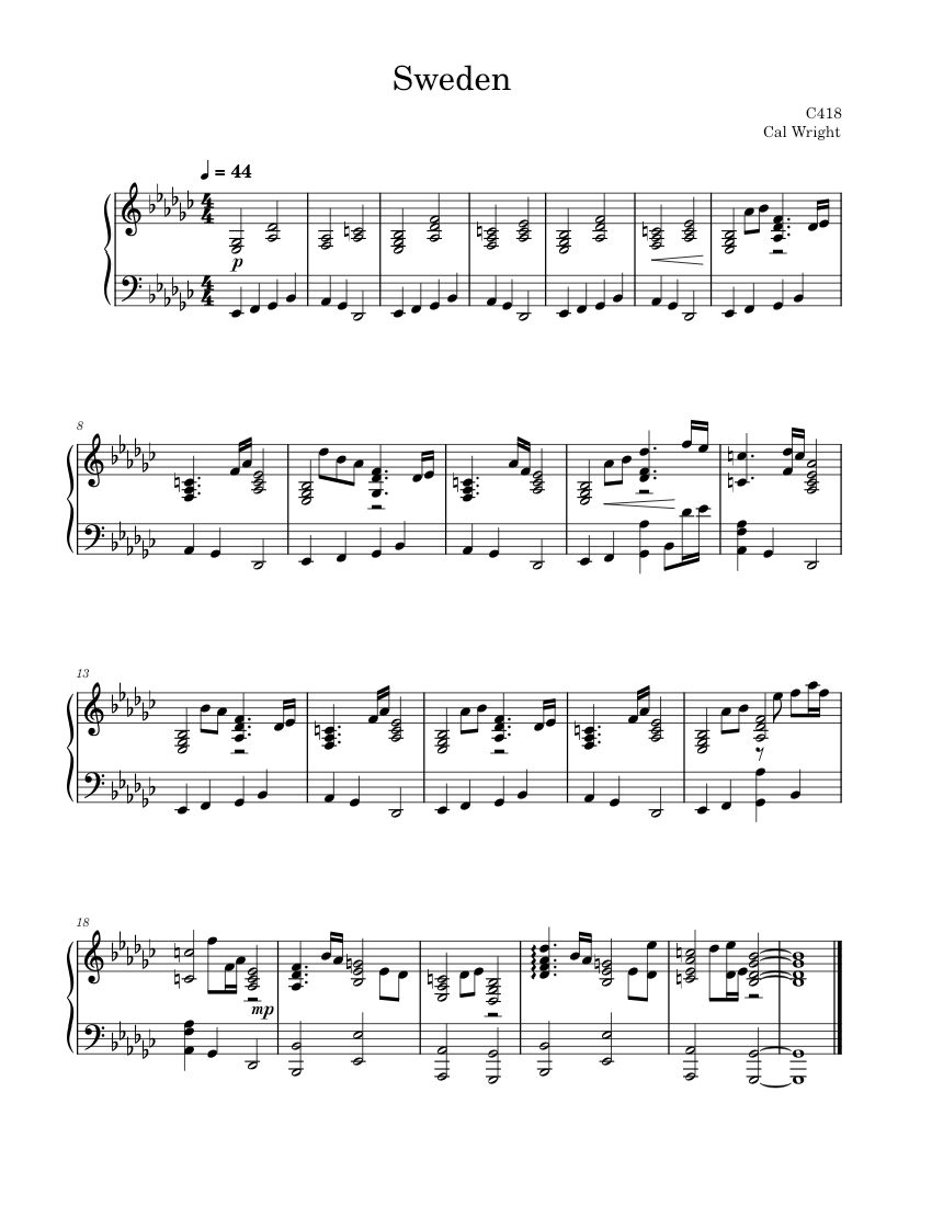 Sweden Sheet music for Piano (Solo) | Musescore.com