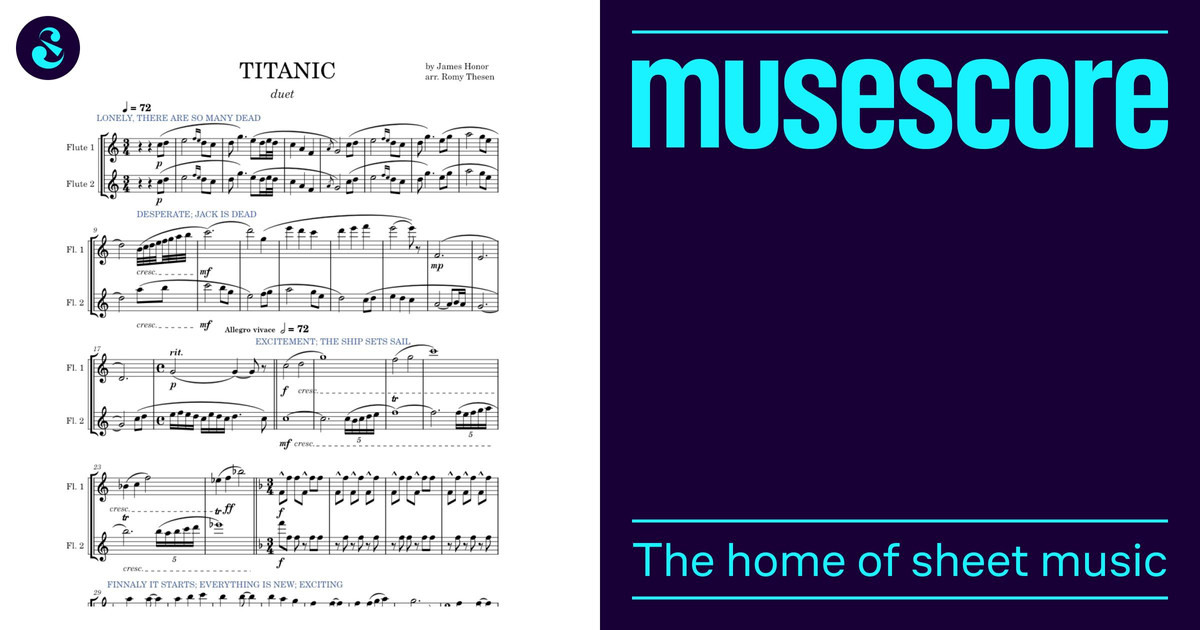 Titanic – James Horner Sheet Music for Flute (Woodwind Duet ...