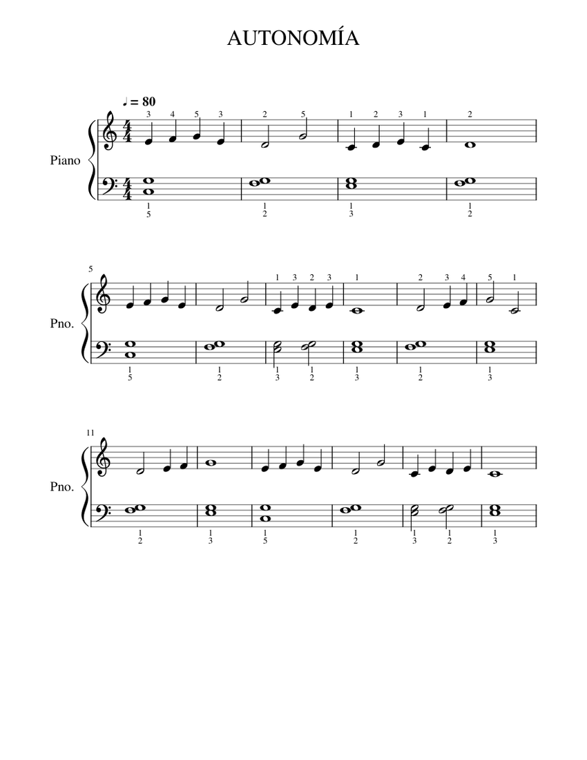 AUTONOÍA Sheet Music for Piano (Solo) | MuseScore.com