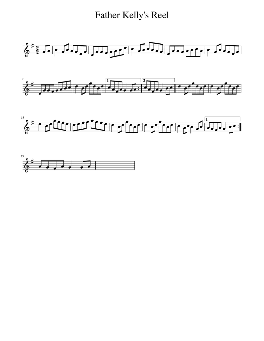 Father Kelly's Reel Sheet music for Piano (Solo) Easy | Musescore.com