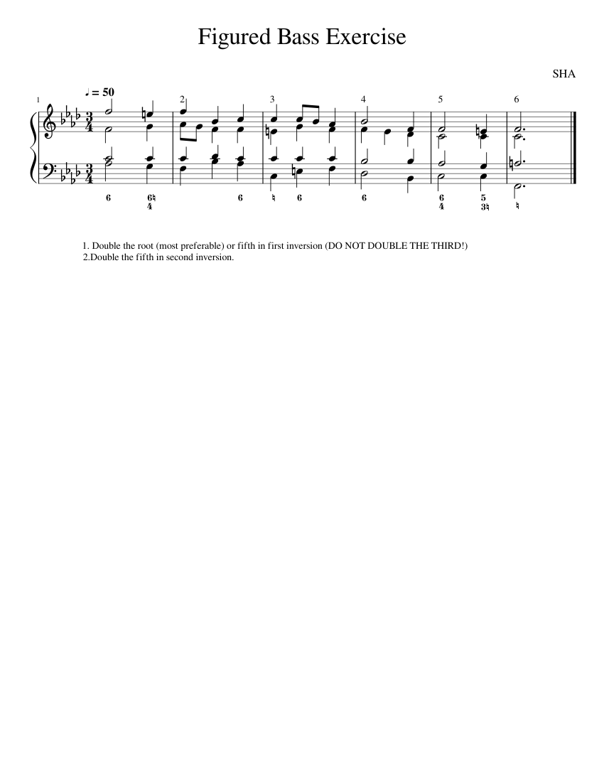 Figured Bass Exercise Sheet music for Harpsichord (Solo) | Musescore.com