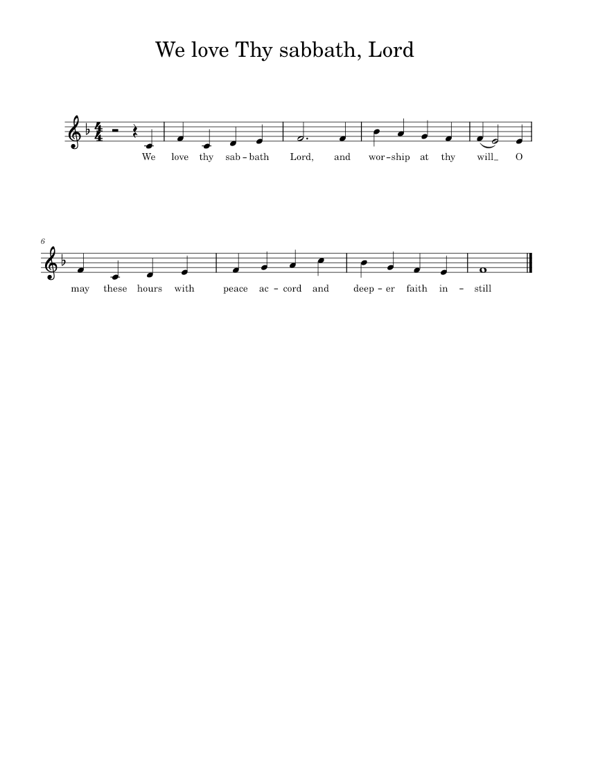 We love Thy sabbath, Lord Sheet music for Violin (Solo) | Musescore.com