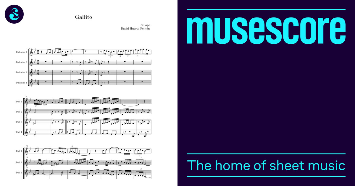 Gallito - S. Lope Sheet music for Oboe (Mixed Quartet) | Musescore.com