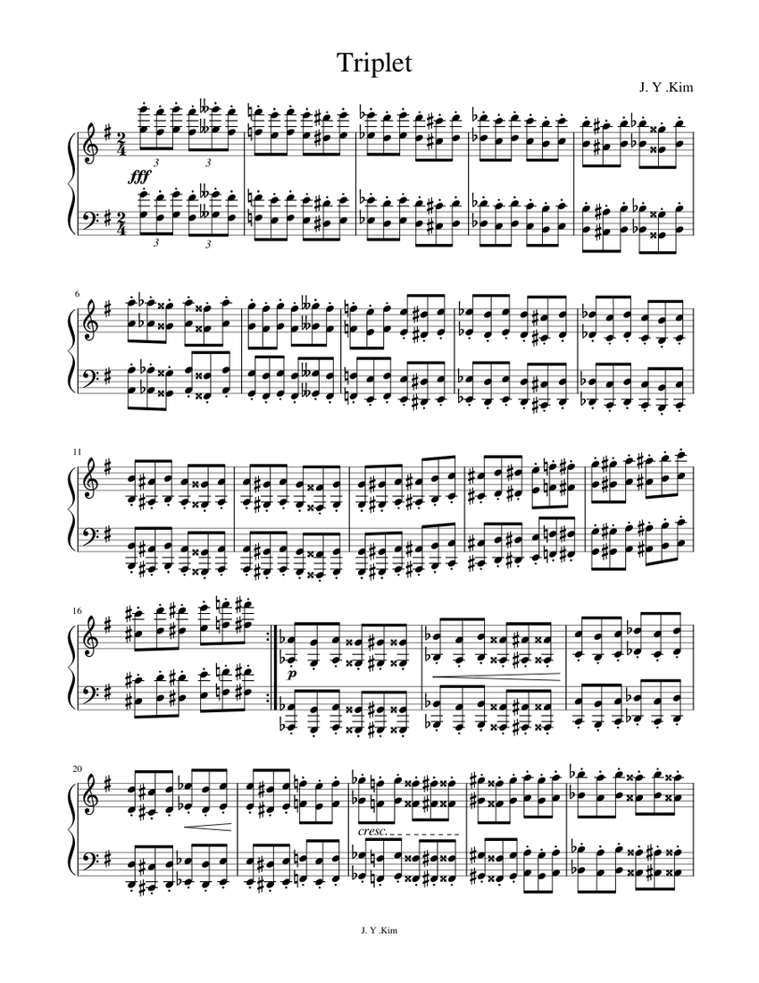 Triplet Sheet music for Piano (Solo) | Musescore.com