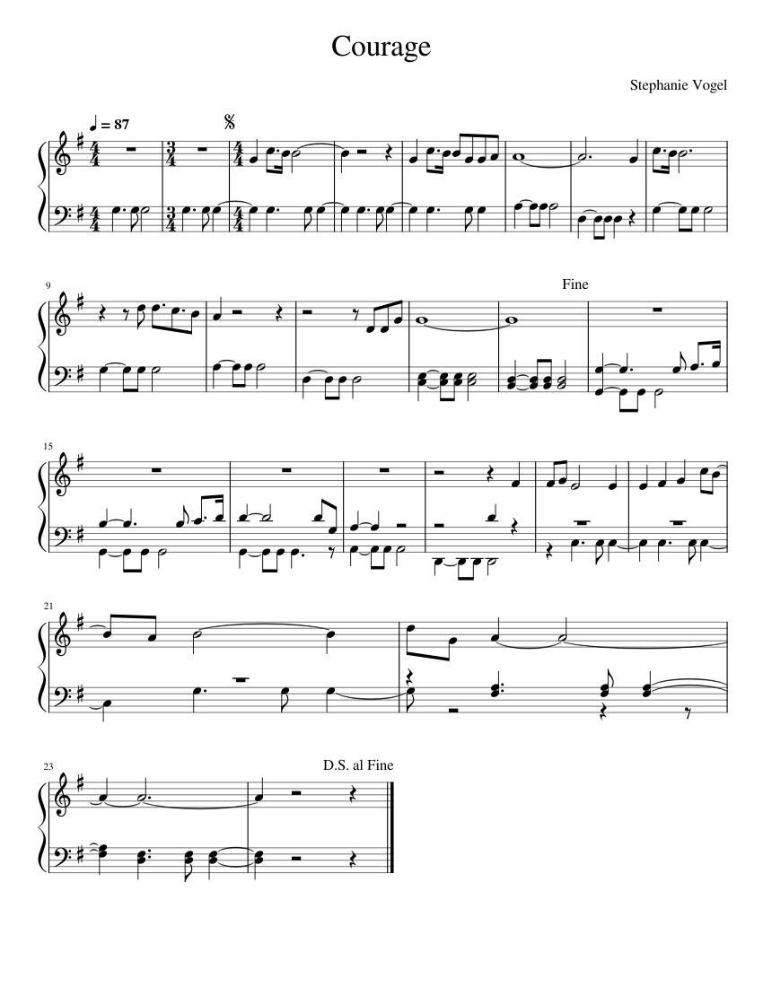 Courage Sheet music for Piano (Solo) | Musescore.com