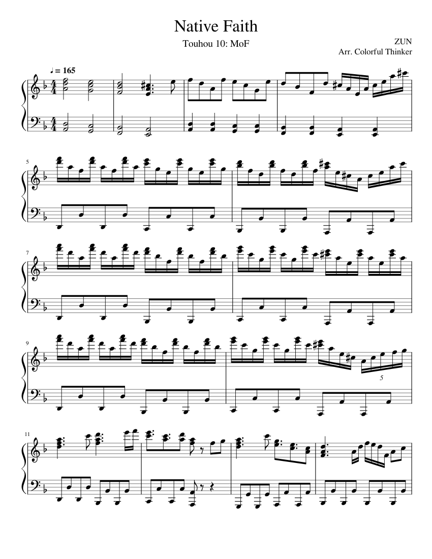 Native Faith Sheet Music for Piano (Solo) | MuseScore.com