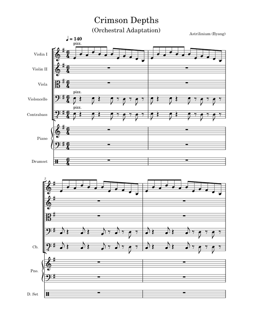 Crimson Depths Sheet music for Piano, Contrabass, Violin, Viola & more ...