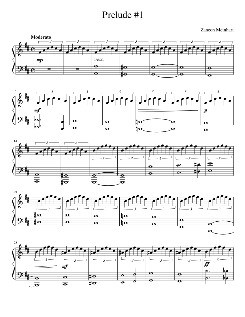 Prelude #1 Sheet music for Piano (Solo) Easy | Musescore.com